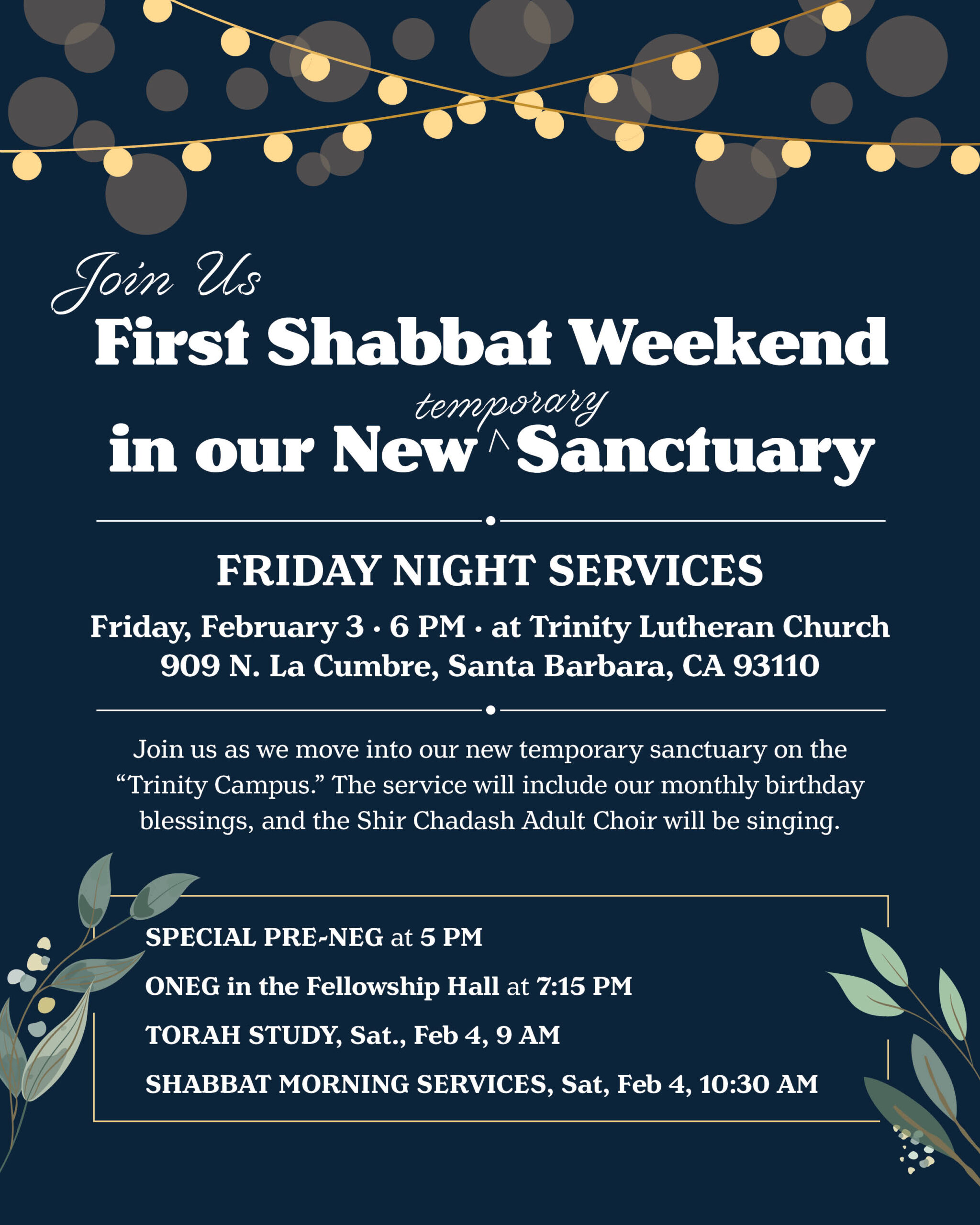 Upcoming Events – Congregation B'nai B'rith